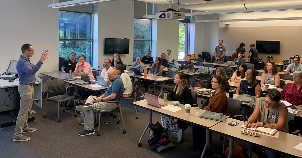 Sean Newsom leads CORE Transitions Course training for faculty | News ...